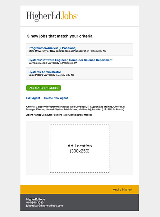 Job Alert Email - HigherEdJobs